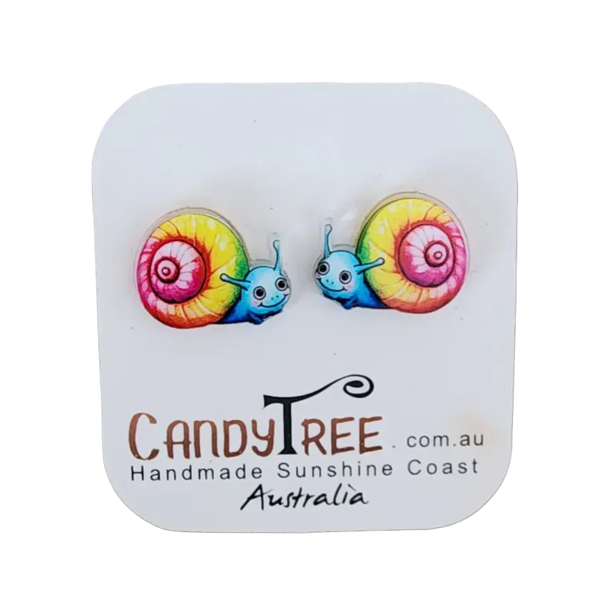 Acrylic Stud Cute Snail – Candy Tree