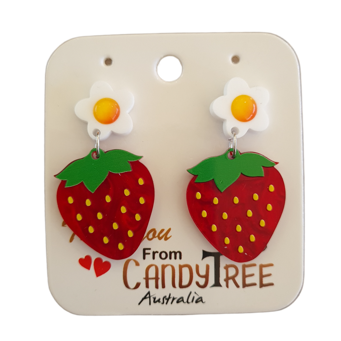 Acrylic Dangle Strawberries With Flower Topper – Candy Tree