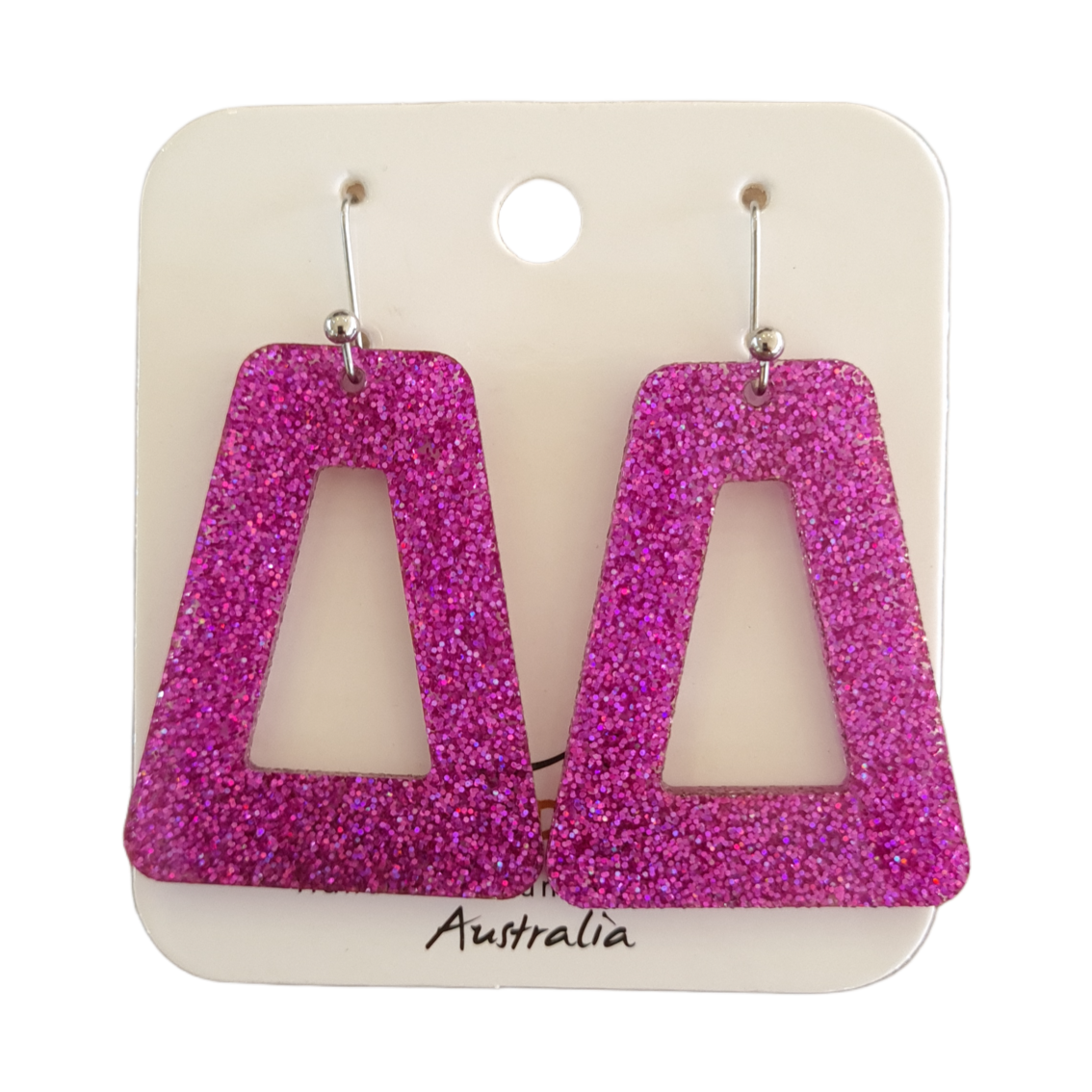 Acrylic Dangle Trapezoid Light Purple Glitter Large – Candy Tree
