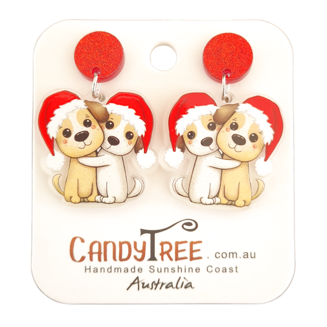 Acrylic Dangle Christmas Puppies Cuddling – Candy Tree