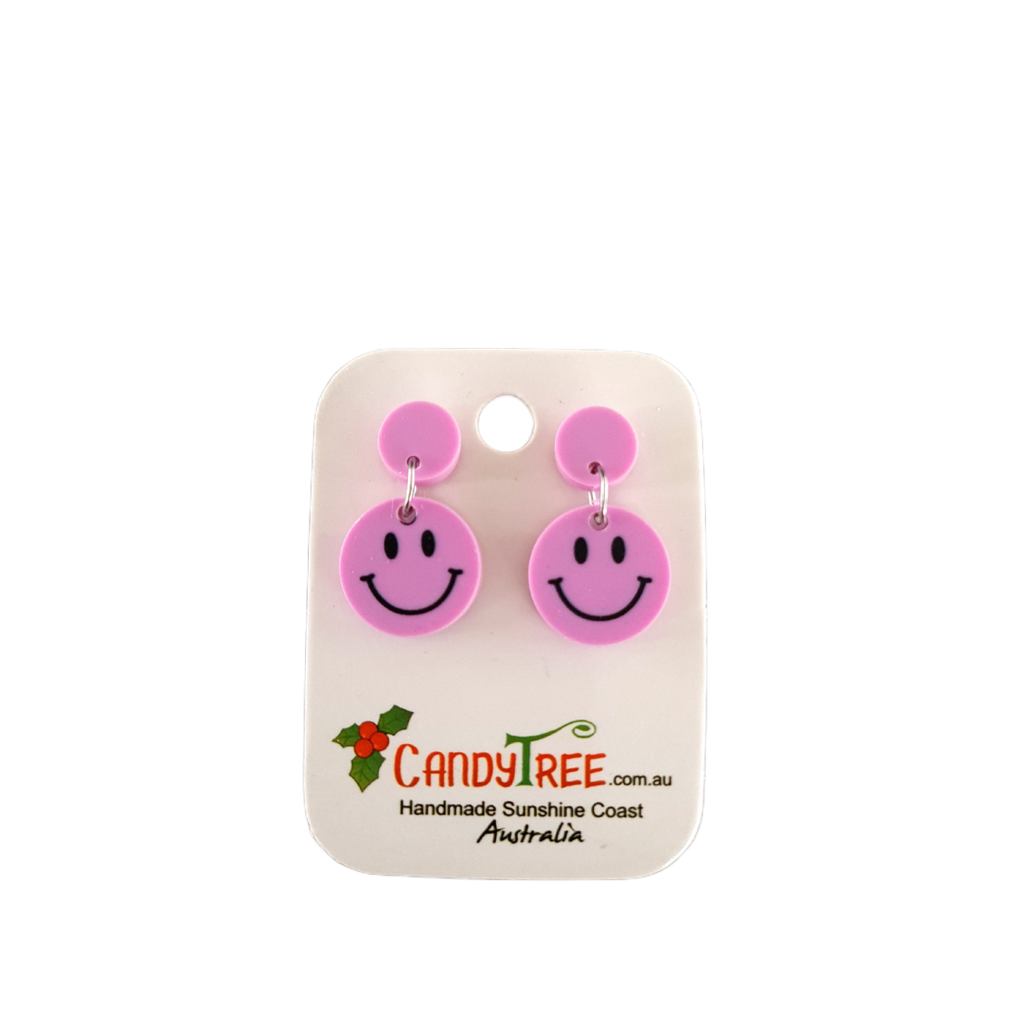 Mini Acrylic Dangle Purple Smiley Face – Candy Tree