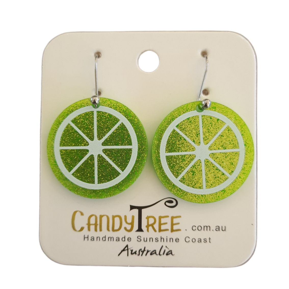 Acrylic Dangle Glitter Lime Slice – Candy Tree
