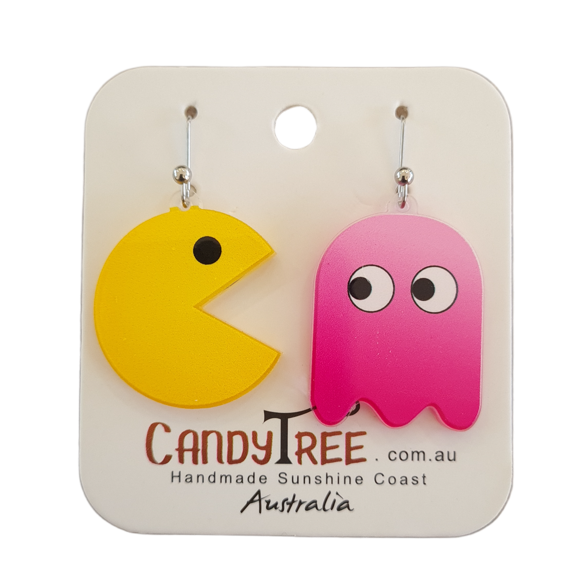 Acrylic Dangle Pacman Pink – Candy Tree