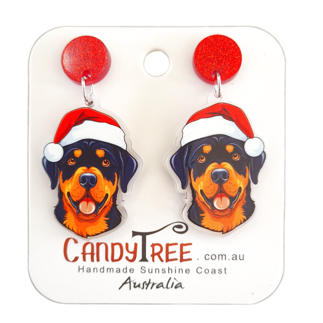Acrylic Dangle Christmas Dog Rottweiler – Candy Tree