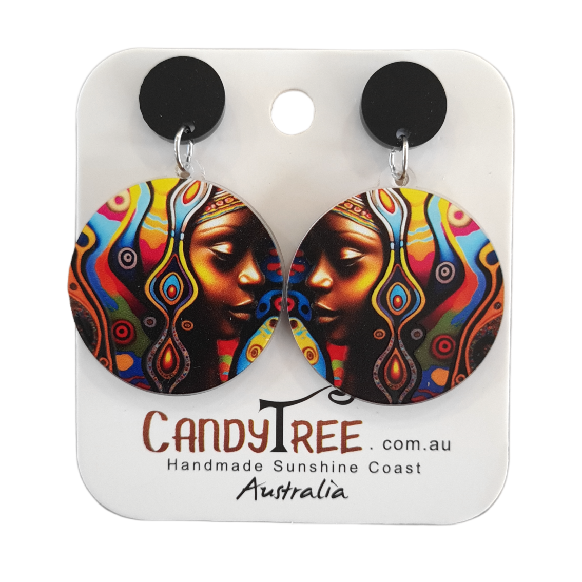 Acrylic Dangle Abstract African Woman – Candy Tree