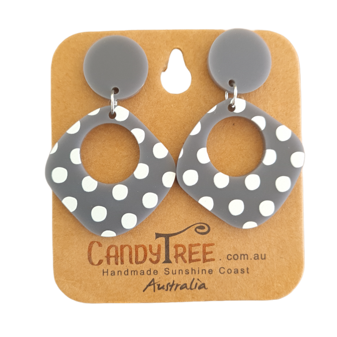 Acrylic Dangle Grey Square Cutout Dots – Candy Tree