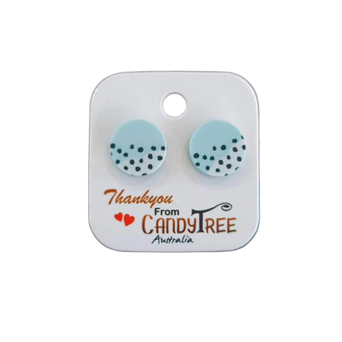 Acrylic Stud Round Blue Two-Tone Dots – Candy Tree