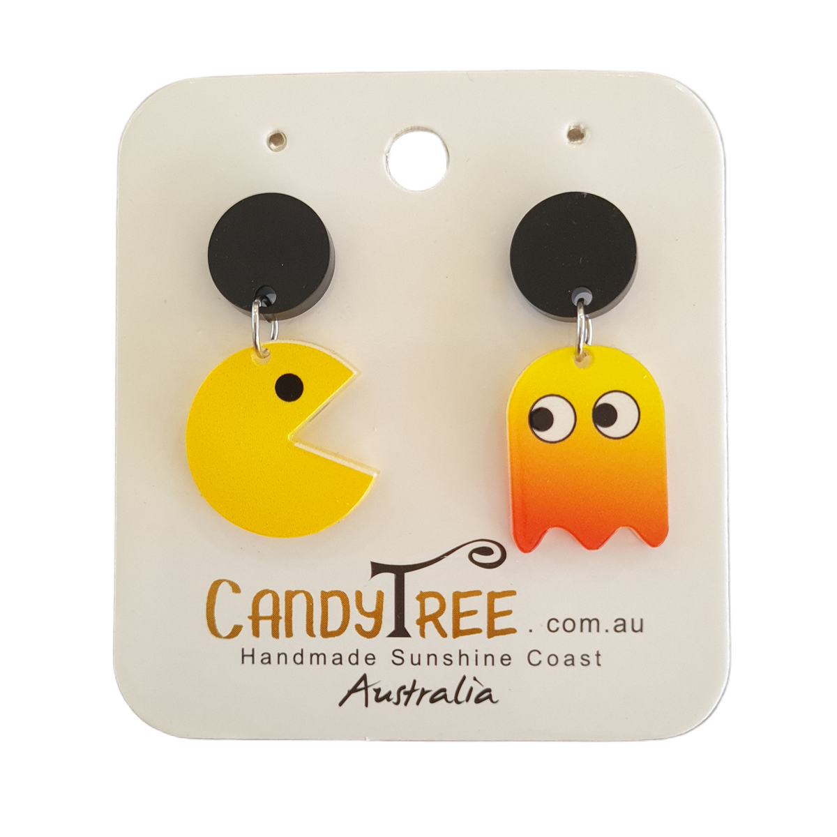 Acrylic Dangle Pacman Orange – Candy Tree