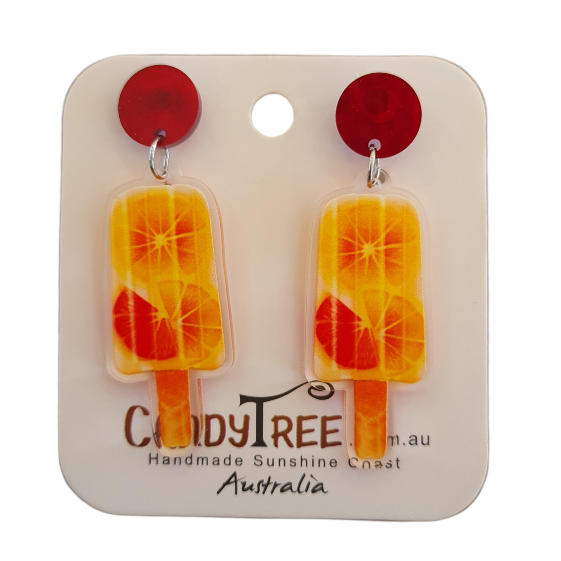 Acrylic Dangle Orange Iceblocks – Candy Tree