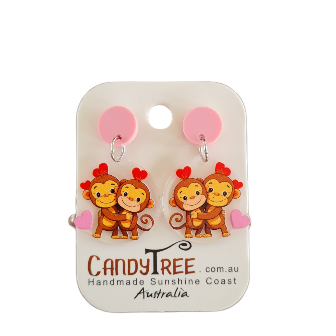 Mini Acrylic Dangle Monkeys Hugging – Candy Tree