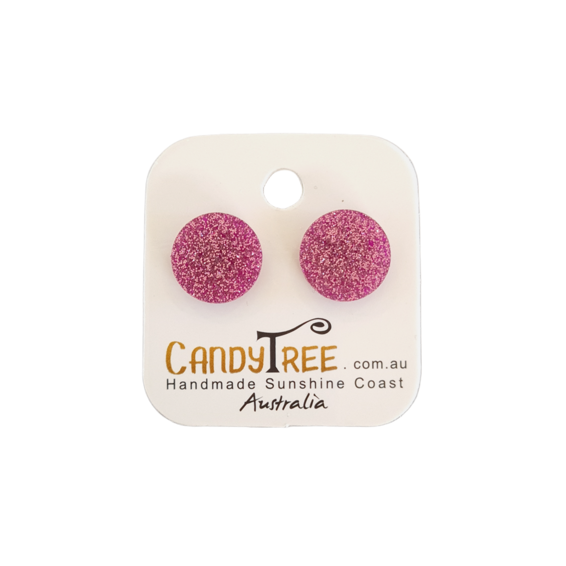 Acrylic Stud Round Light Purple Glitter – Candy Tree