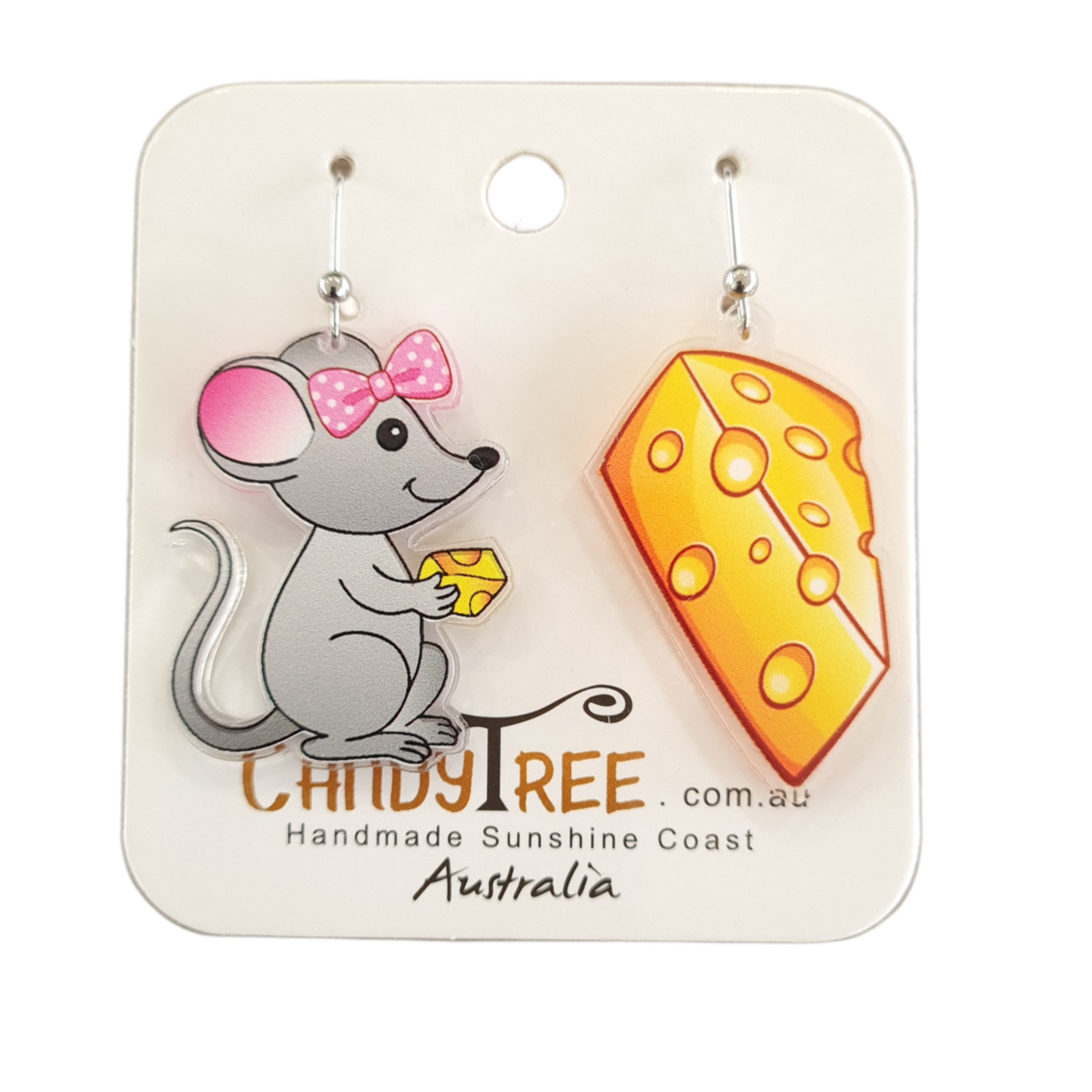 Acrylic Dangle Mouse And Cheese – Candy Tree